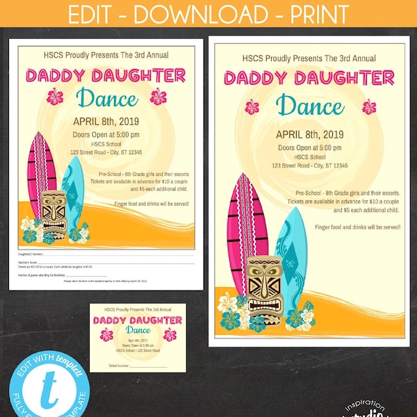 Hawaiian Luau Flyer - Etsy