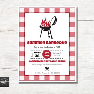 Summer Barbecue Dinner Flyer Template | BBQ Night | PTA, PTO, School ...