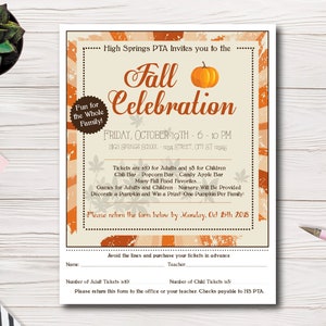 Fall Festival Flyer, Fall Celebration, School, Church, PTA, PTO, or Any ...