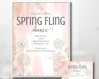 Spring School Dance Flyer - Etsy