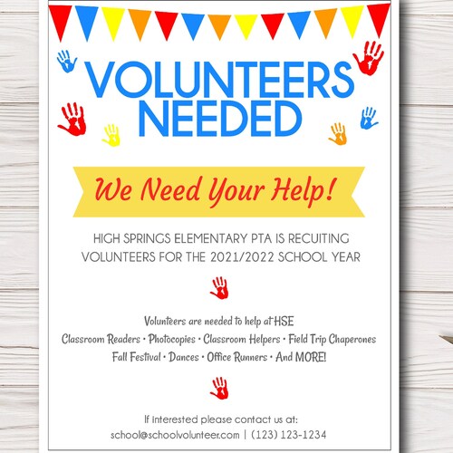 Volunteers Needed Flyer Template Back to School Flyer - Etsy