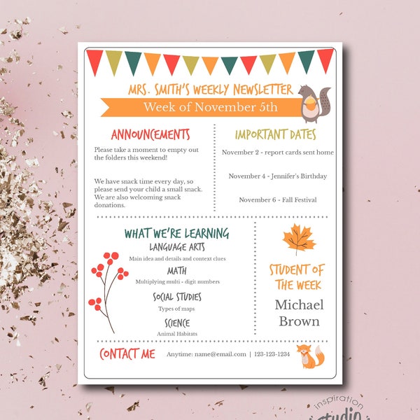 Meet the Teacher Template Woodland - Etsy