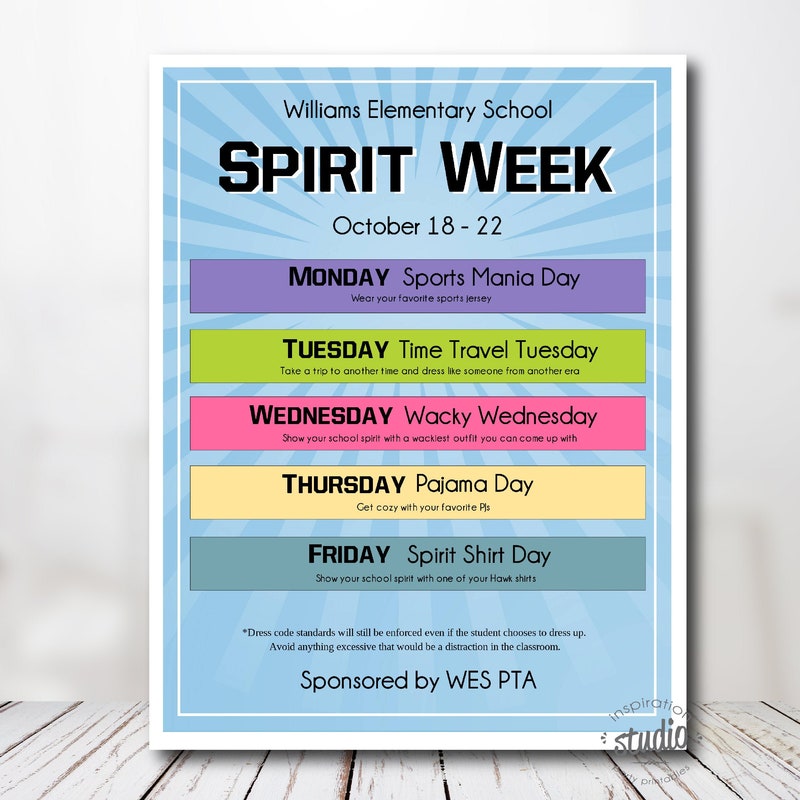 Holiday Spirit Week Flyer - Etsy