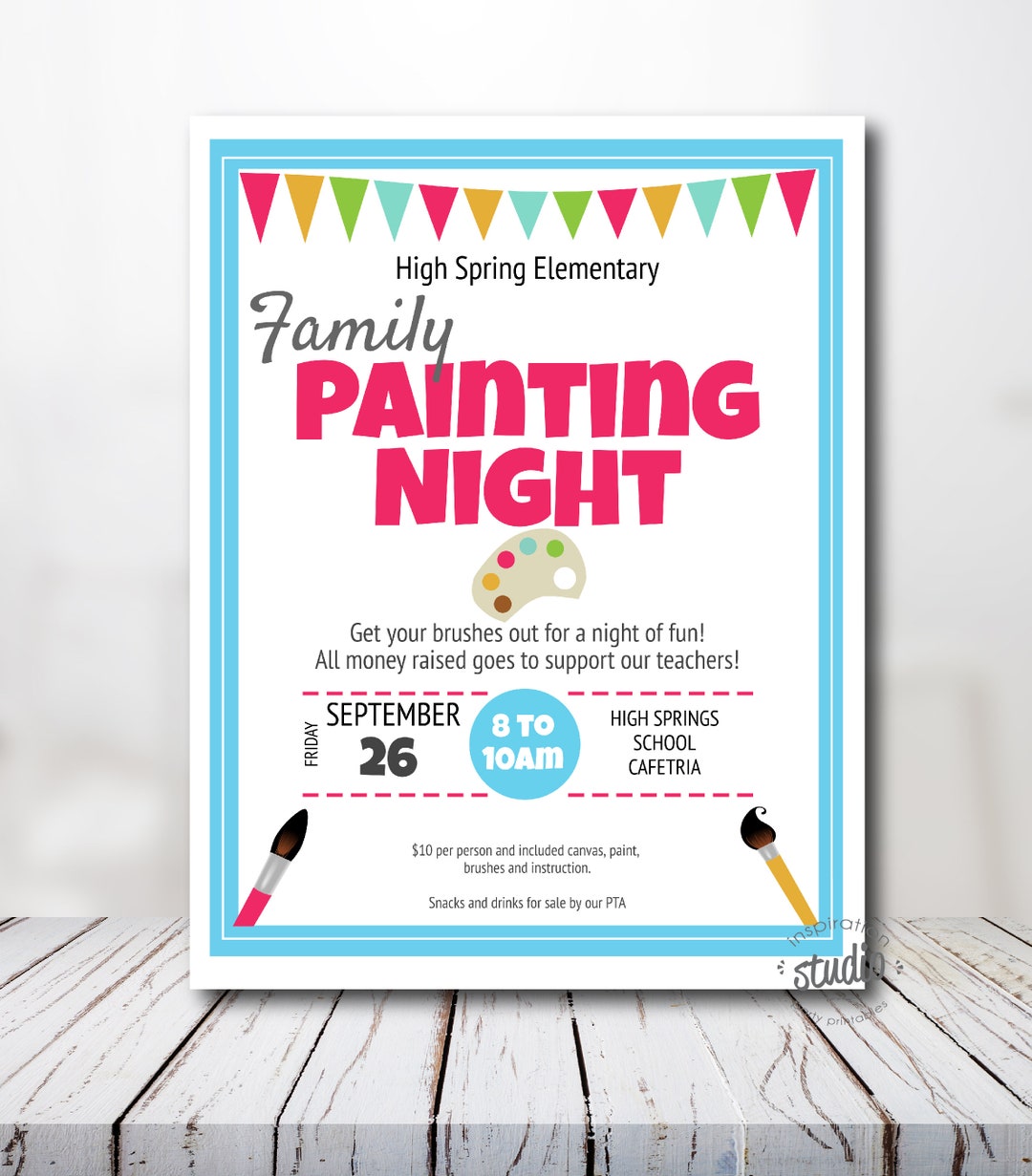 Family Painting Night Event Flyer Template Art Night Fundraiser Flyer ...