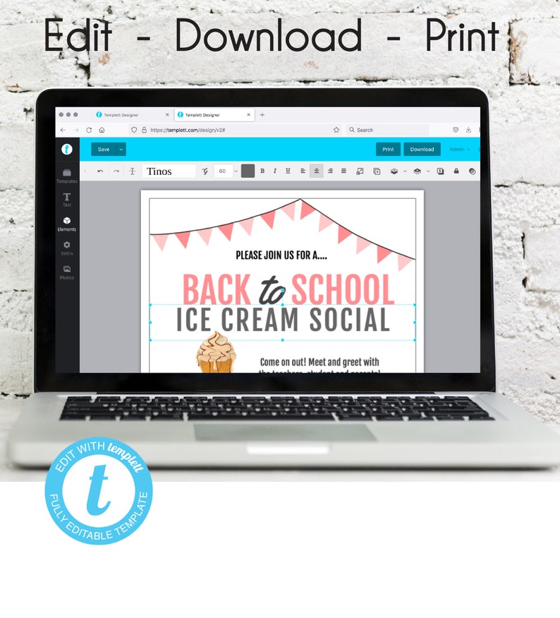 Back to School Ice Cream Social Event Flyer Printable - Etsy