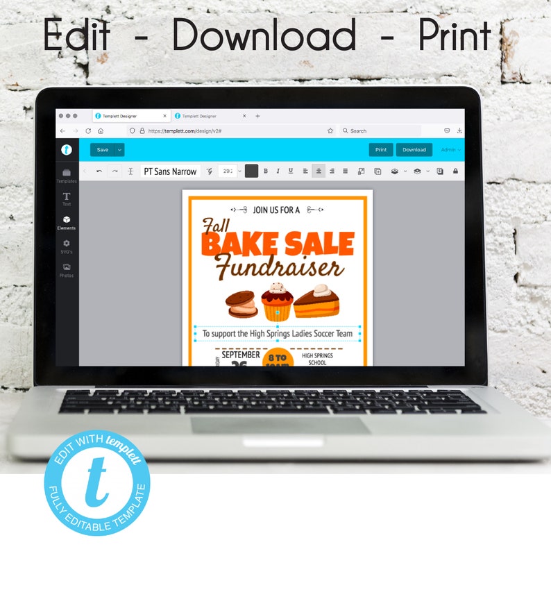 Fall Bake Sale Fundraiser Flyer Template Bake Sale Event - Etsy