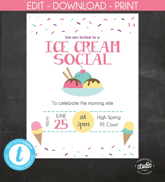 Ice Cream Social Event Flyer, Back to School Ice Cream Social ... Ice Cream Social Event Flyer, Back to School Ice Cream Social ...