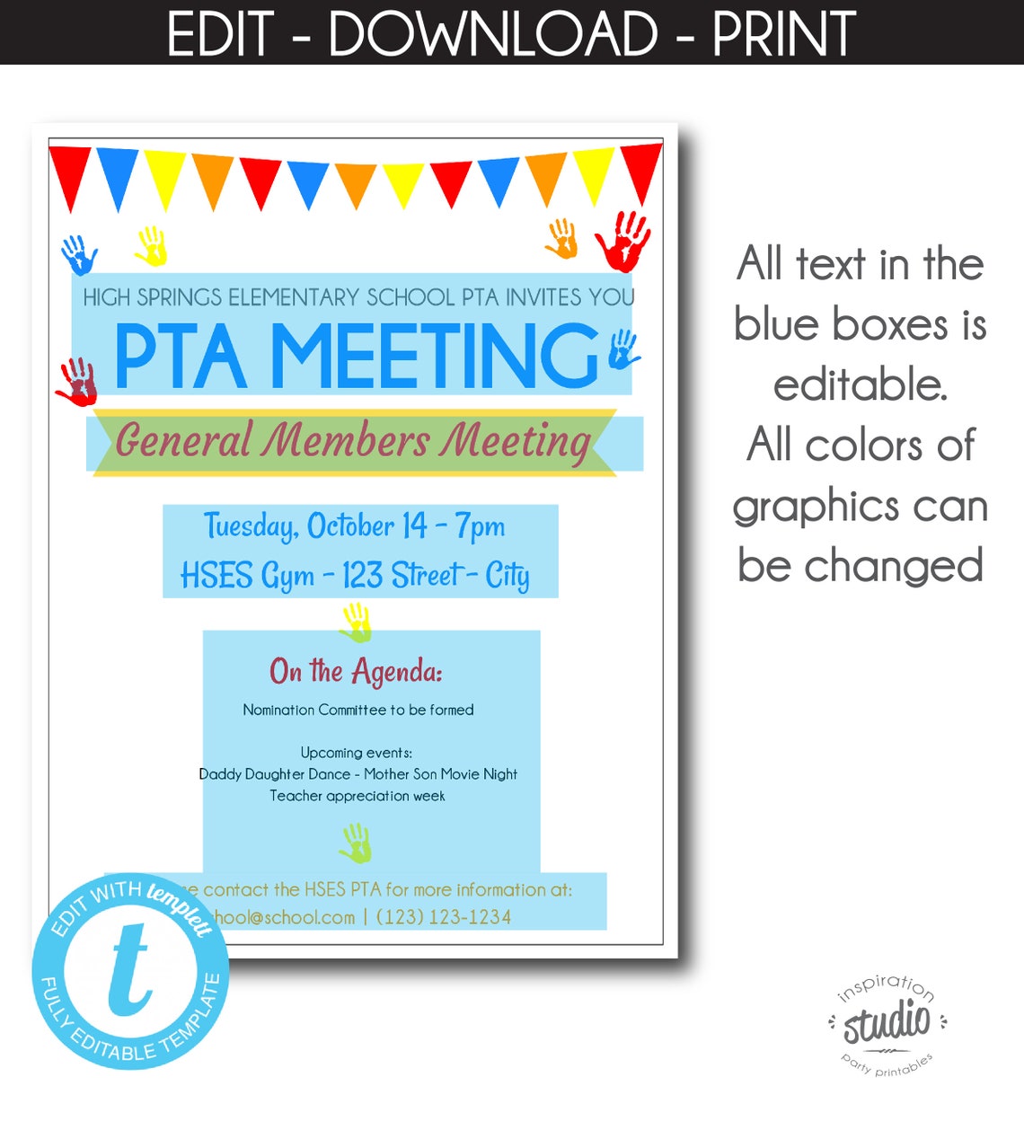Editable Meeting Announcement Flyer Easy to Use Template - Etsy