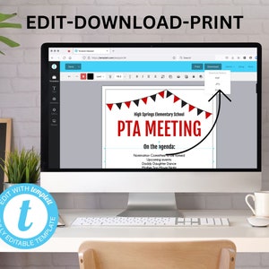 Meeting Announcement Flyer Template Great for PTA, PTO, PTSA, Home ...