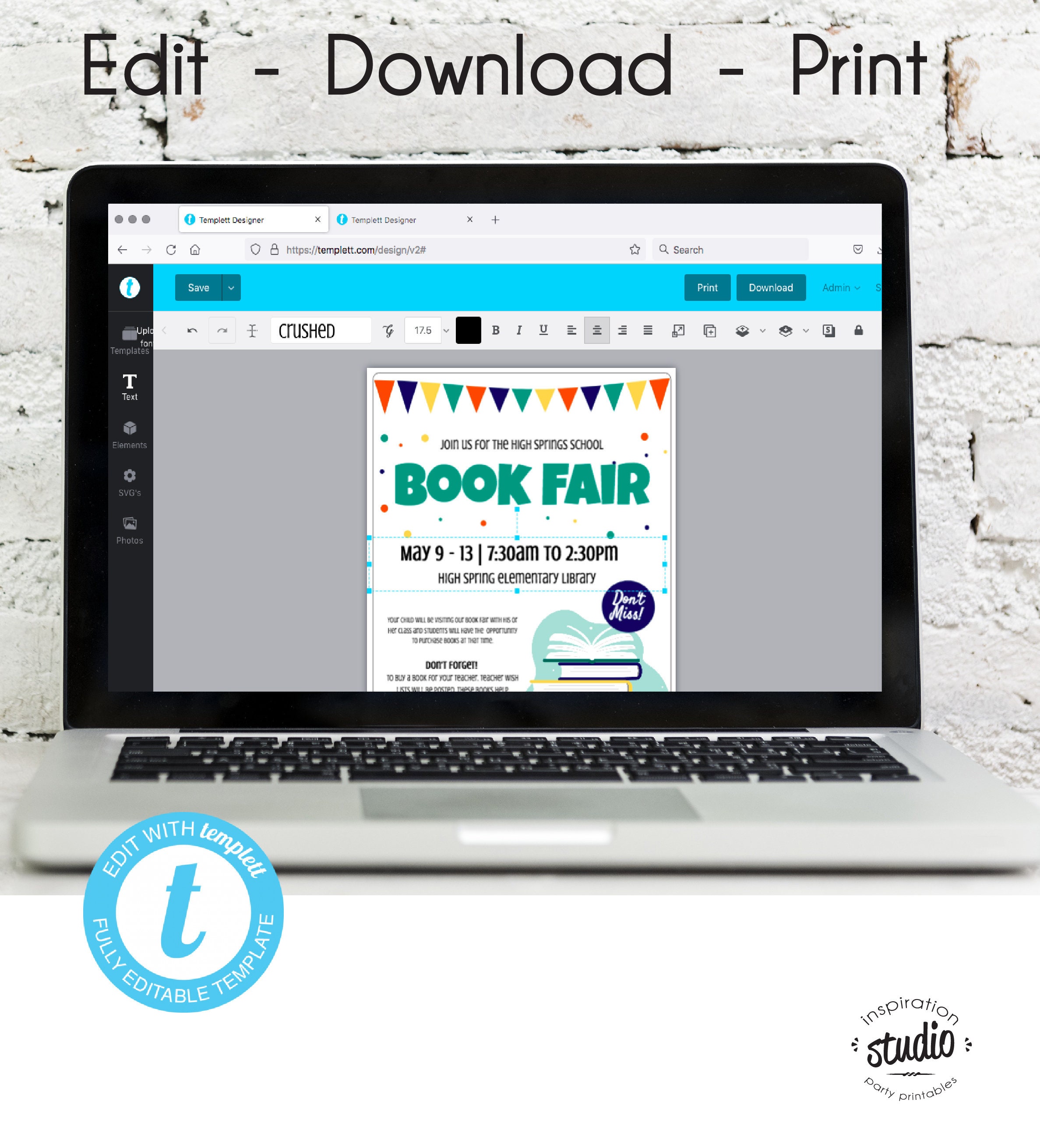 Book Fair Flyer Template School Book Fair PTA PTO School | Etsy