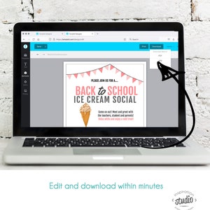 Back to School Ice Cream Social Event Flyer | Printable Template ...