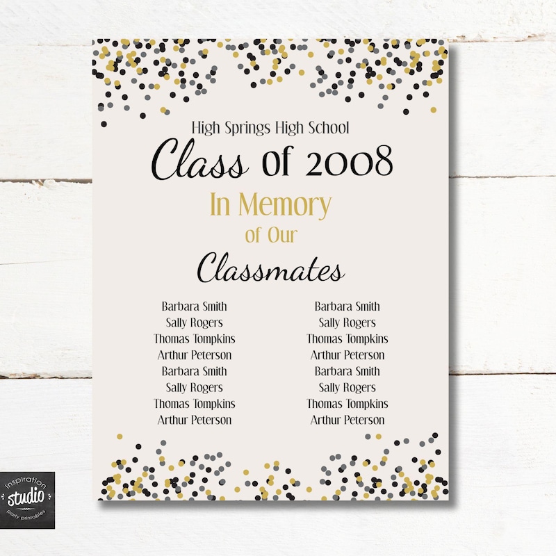 Memorial Tribute for a Class Reunion Ideas - Etsy