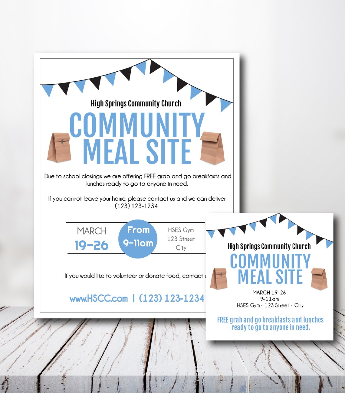Community Meal Site Flyer and Social Media Graphic Free Food | Etsy