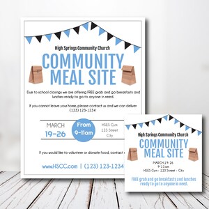Community Meal Site Flyer and Social Media Graphic Template, Free Food ...