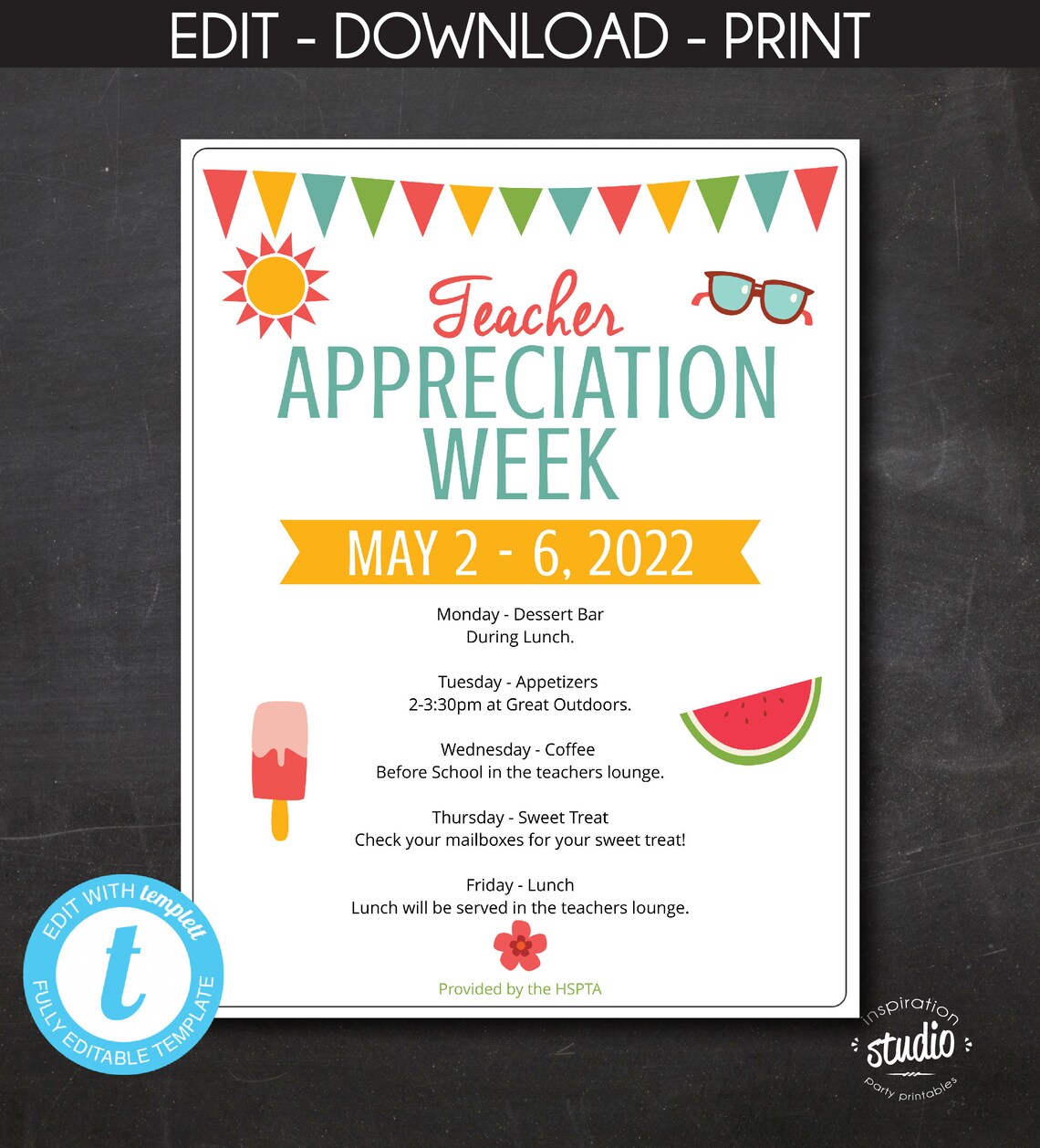 Teacher Appreciation Week Poster and Flyer Template - Easy to Use for ...