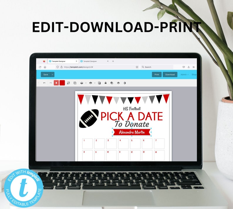 Pick a Date to Donate Football Flyer Template Football Team - Etsy