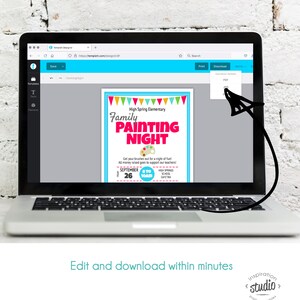 Family Painting Night Event Flyer Template Art Night Fundraiser Flyer ...