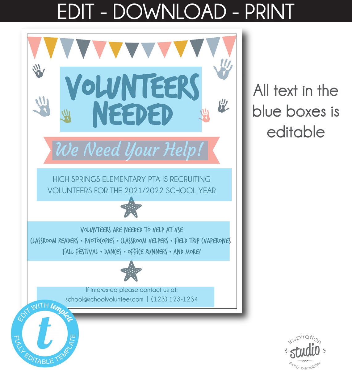 Volunteers Needed Flyer Template Back to School Flyer | Etsy