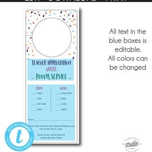 Teacher Appreciation Week Room Service Door Hanger Door - Etsy