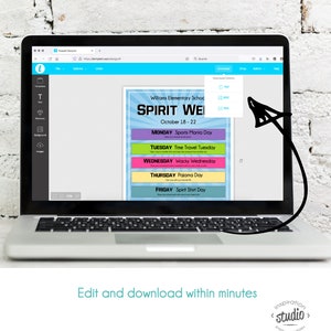 School Spirit Week Flyer Template, School Spirit Week Schedule, PTA ...