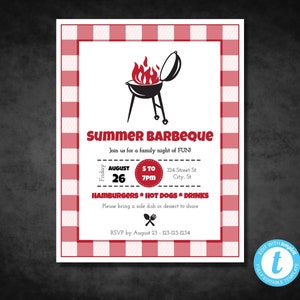 Summer Barbecue Dinner Flyer Template | BBQ Night | PTA, PTO, School ...