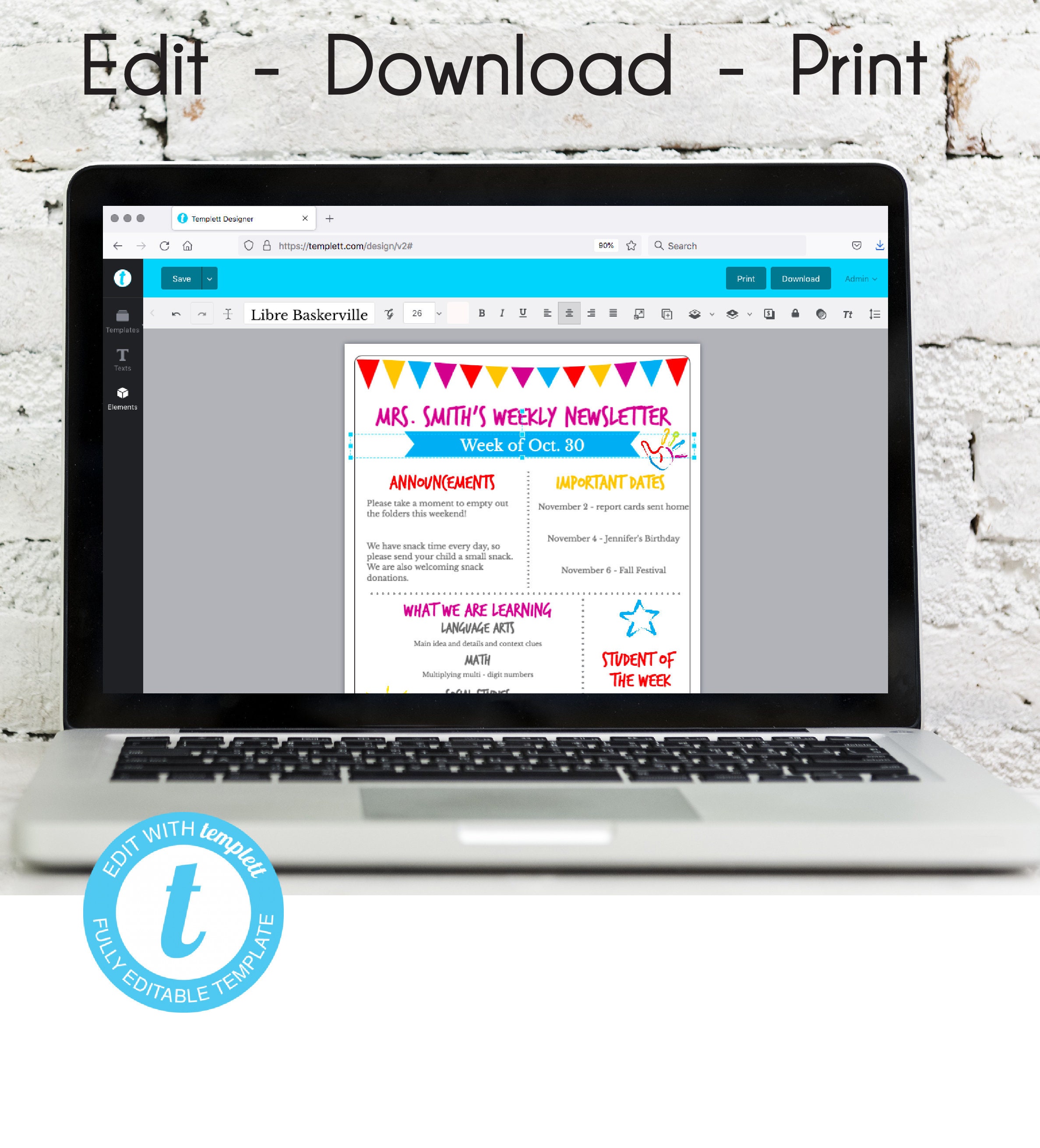 Editable Weekly Teacher Newsletter Template | Notes to Parents Template ...