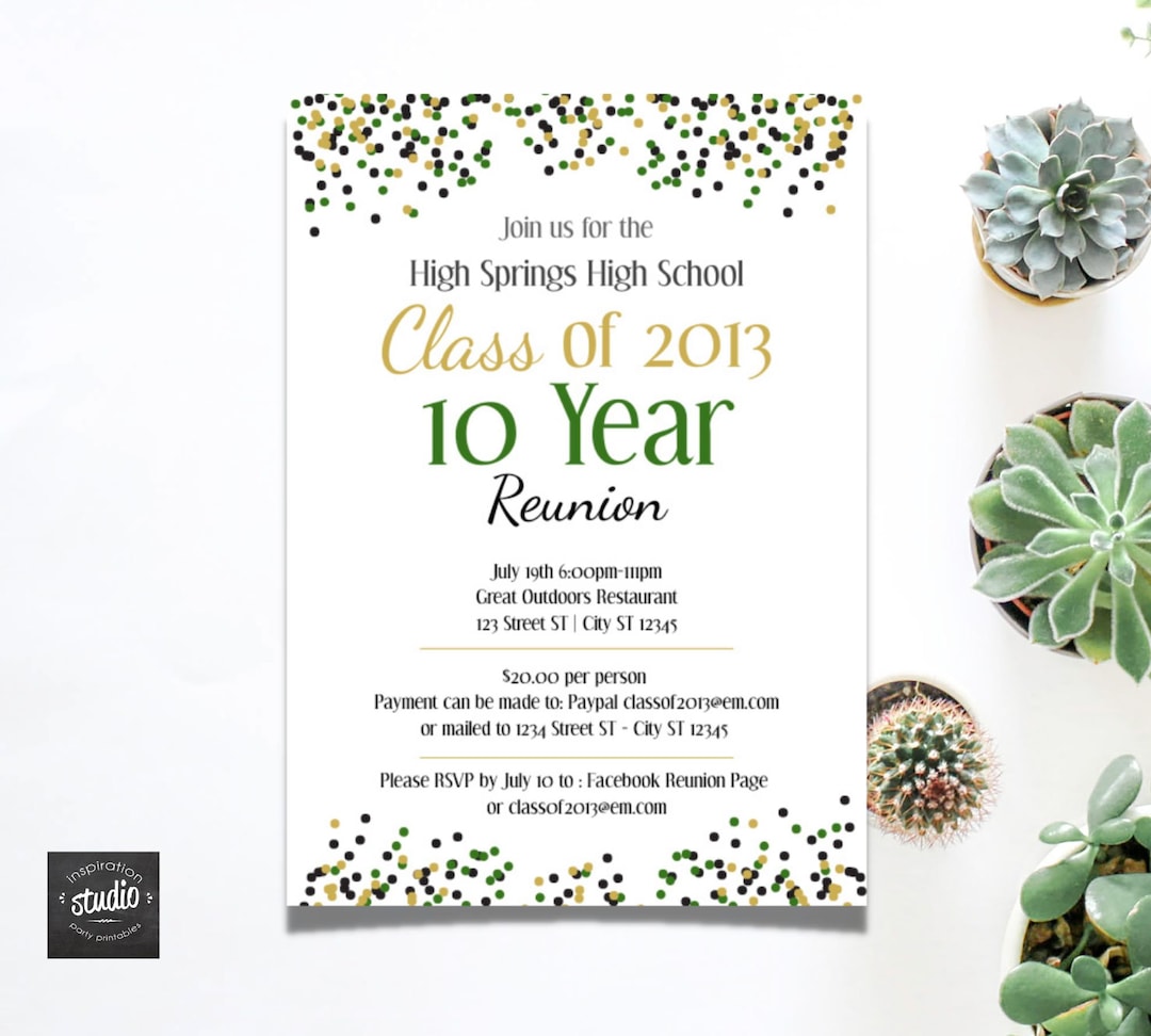 High School or College Reunion Invitation Template, Personalize With ...