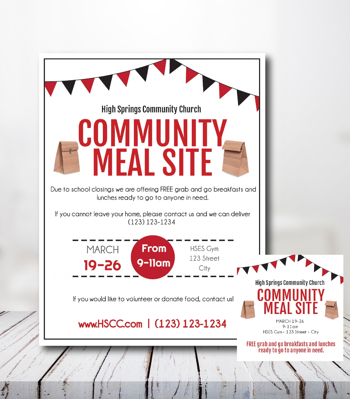 Community Meal Site Flyer and Social Media Graphic Free Food - Etsy
