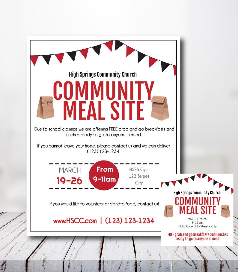 Community Meal Site Flyer and Social Media Graphic Free Food - Etsy ...