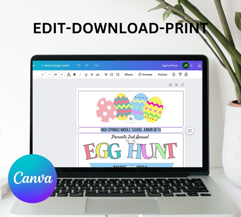 Editable Easter Egg Hunt Flyer Template | Easter Fundraiser | Charity ...