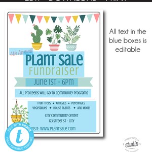 Plant Sale Fundraiser Flyer Template, School Fundraiser Flyer, PTA, PTO ...