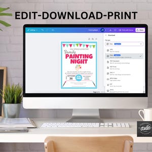 Family Painting Night Event Flyer Template | Art Night Fundraiser Flyer ...