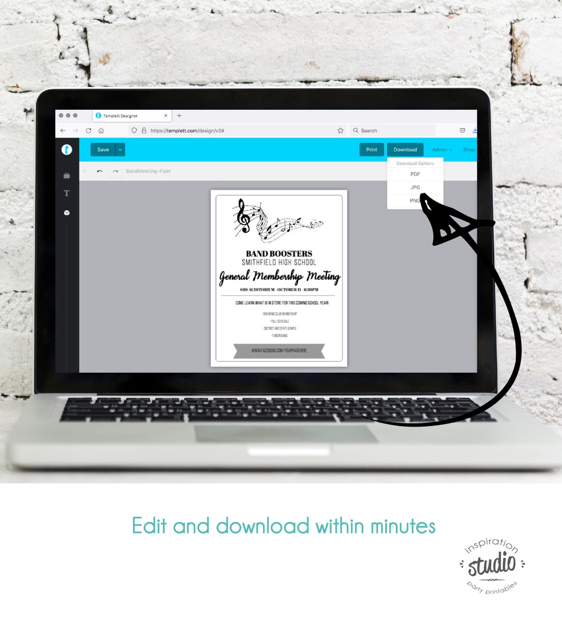 Band Boosters Meeting Announcement Flyer Template | Band Booster Flyer ...