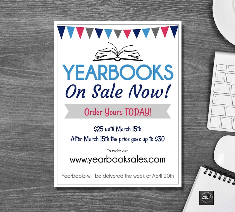 Yearbook Sale Flyer Template School Template Yearbooks on - Etsy