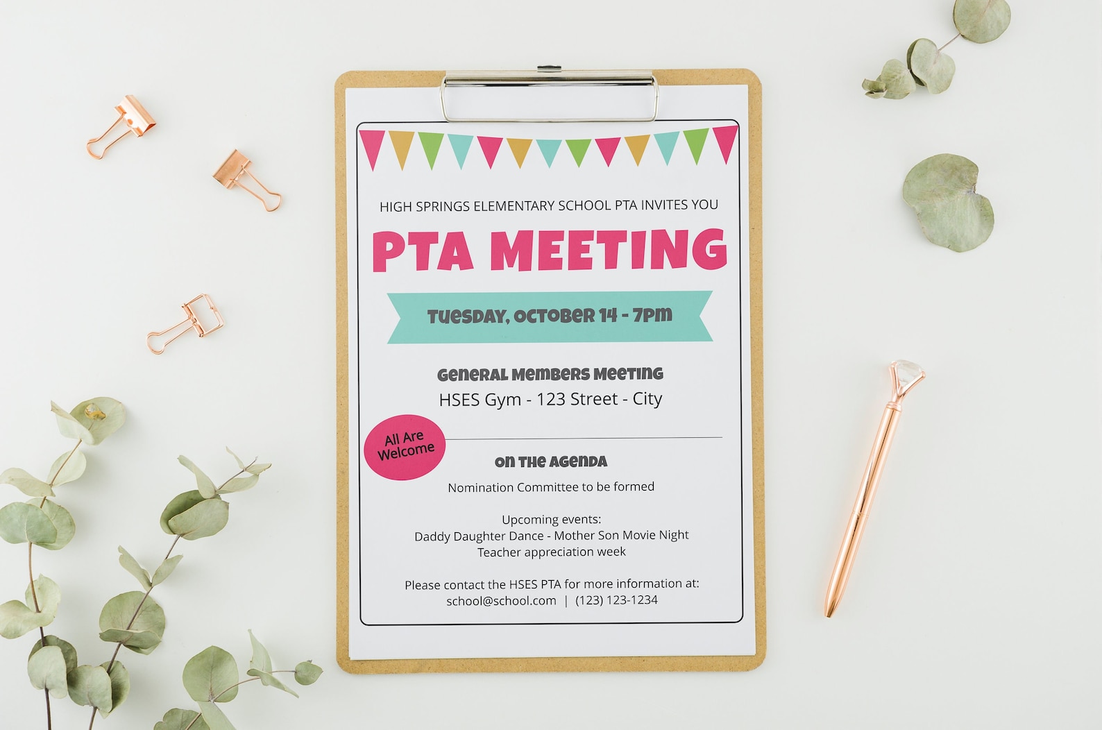 Meeting Announcement Flyer Template Edit Yourself Great for - Etsy