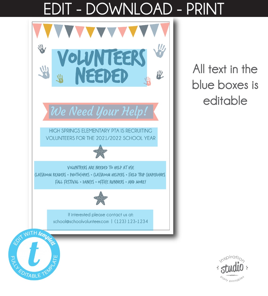Volunteers Needed Poster Template Back to School Poster - Etsy