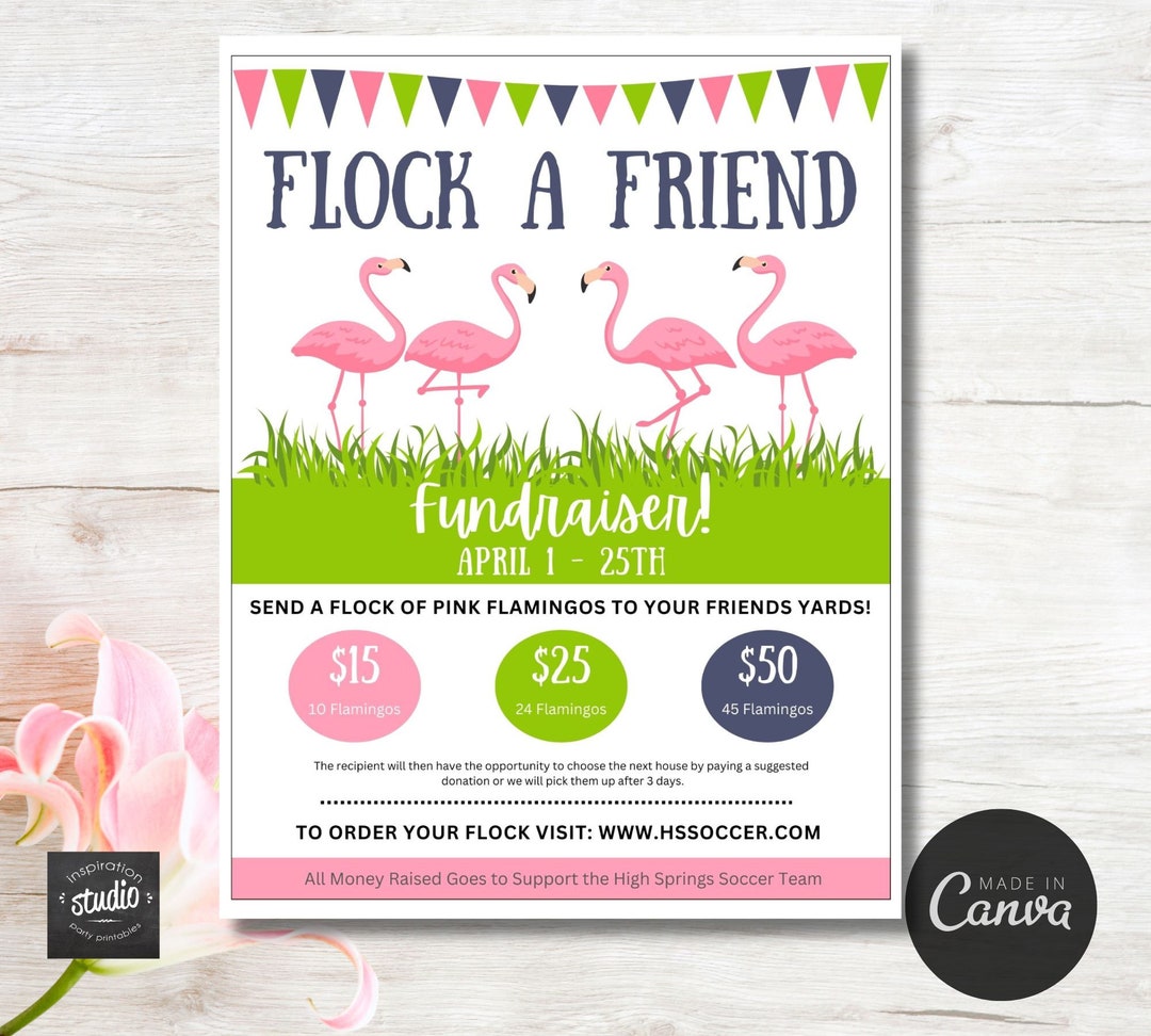 Flock My Yard Fundraiser Flyer Template | You've Been Flocked ...