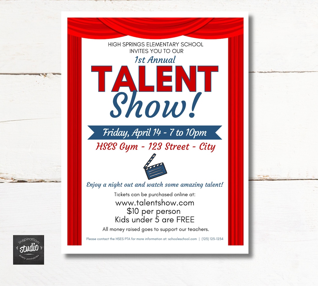 DIY Talent Show Event Canva Template | Customizable School and Church ...
