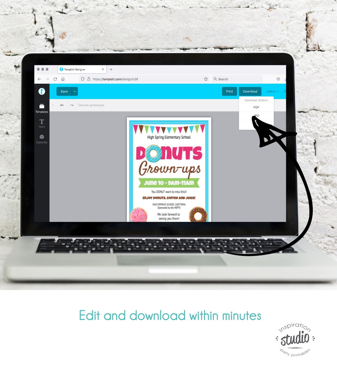 Donuts With Grown-ups Flyer Template Donuts With Mom Donuts - Etsy