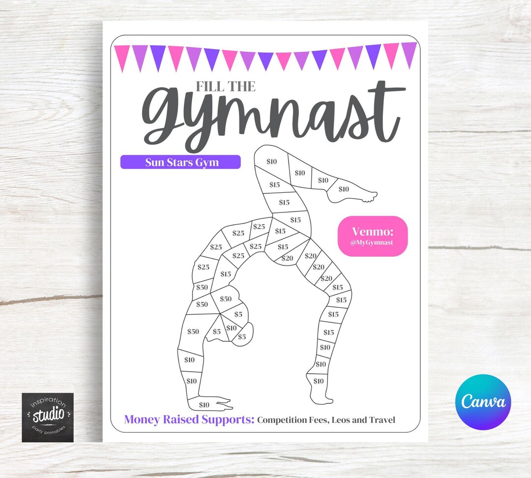 Fill the Gymnast | Gymnastics Fundraiser | Color the Gymnast ...