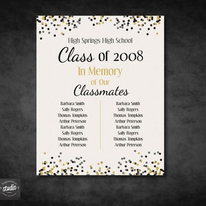 High School Reunion in Memory of Classmates Poster Template, Tribute to ...