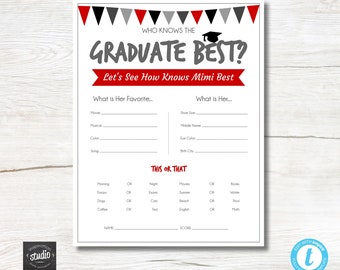 Custom Who Knows the Graduate Best, How Well Do You Know the Graduate ...