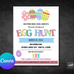 Editable Easter Egg Hunt Flyer Template | Easter Fundraiser | Charity ...