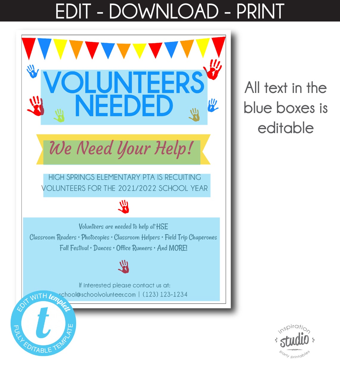 Volunteers Needed Flyer Template | Back to School Flyer | Volunteer ...