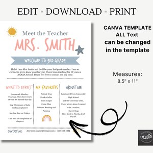 Editable Meet the Teacher Flyer Template | About the Teacher Flyer ...