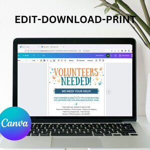Volunteers Needed Flyer Template, Recruitment Flyer, PTO PTA Volunteer ...
