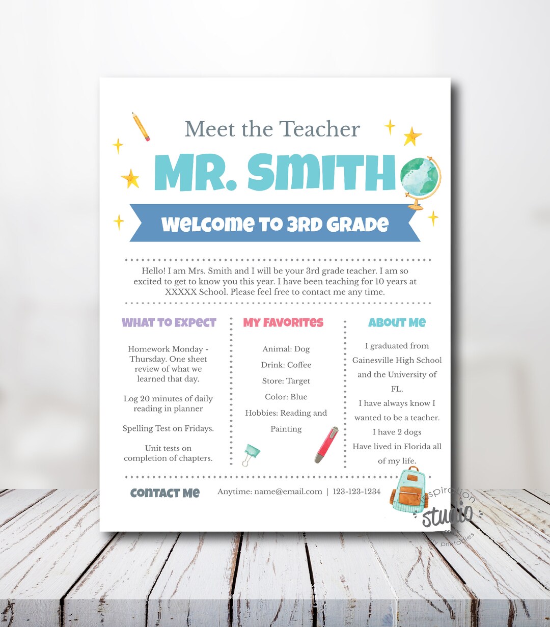 Editable Meet the Teacher Flyer Template About the Teacher - Etsy Portugal