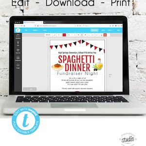 Spaghetti Dinner Fundraiser Flyer and Tickets Template, Pasta Dinner ...