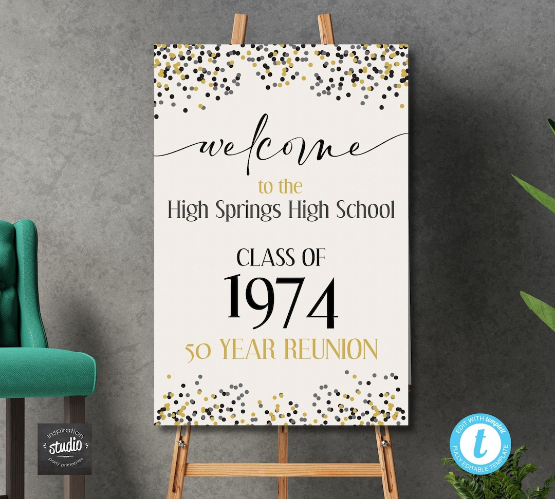Easy-to-use High School or College Reunion Welcome Sign Template ...