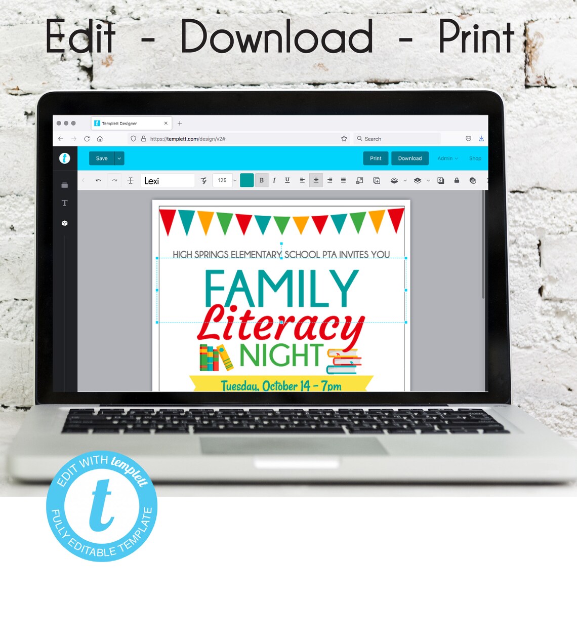 Family Literacy Night Event Flyer Template School Book Night - Etsy